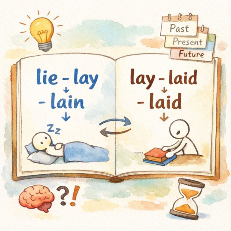 lie, lay 차이, 쉽게 외우는 방법 | lie-lay-lain vs lay-laid-laid 시제까지 한번에 ...